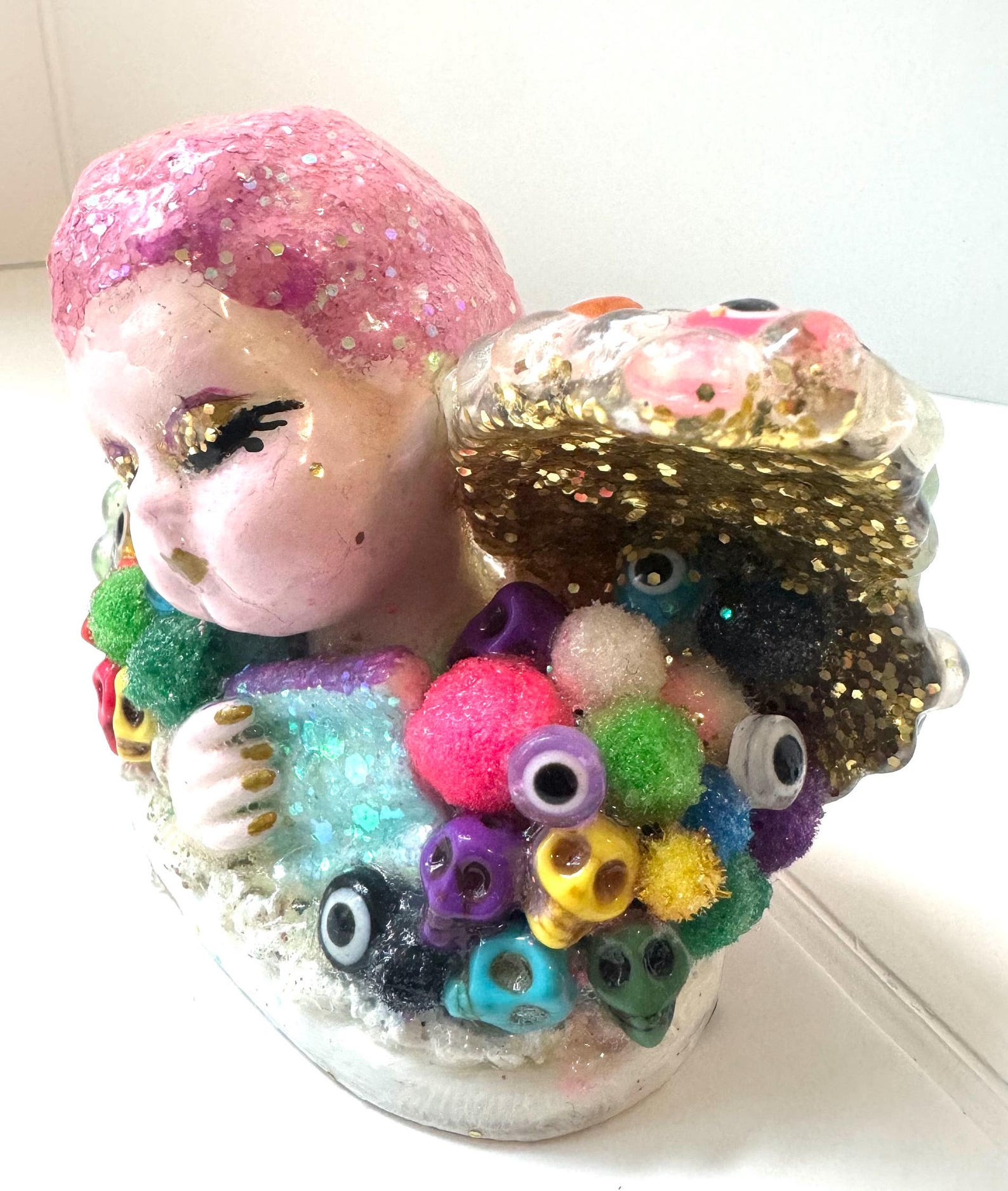 Upcycled Glitter Baby Angel Figurine – Goth Home Decor - Etsy