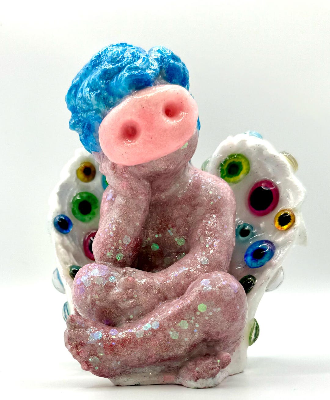 Blue-haired Biblically Accurate Baby Angel – Spooky Home Decor - Etsy