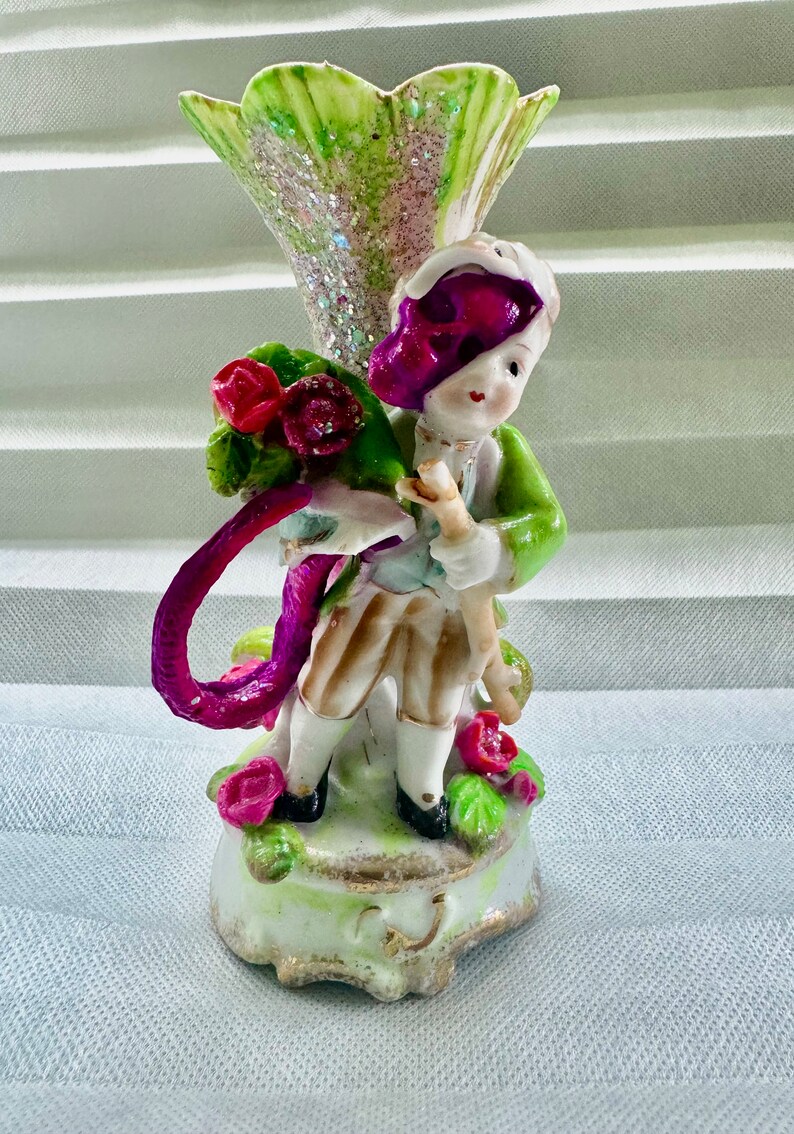 Upcycled Regency Vase Figurine Art, Colorful Skull and Tentacle ...