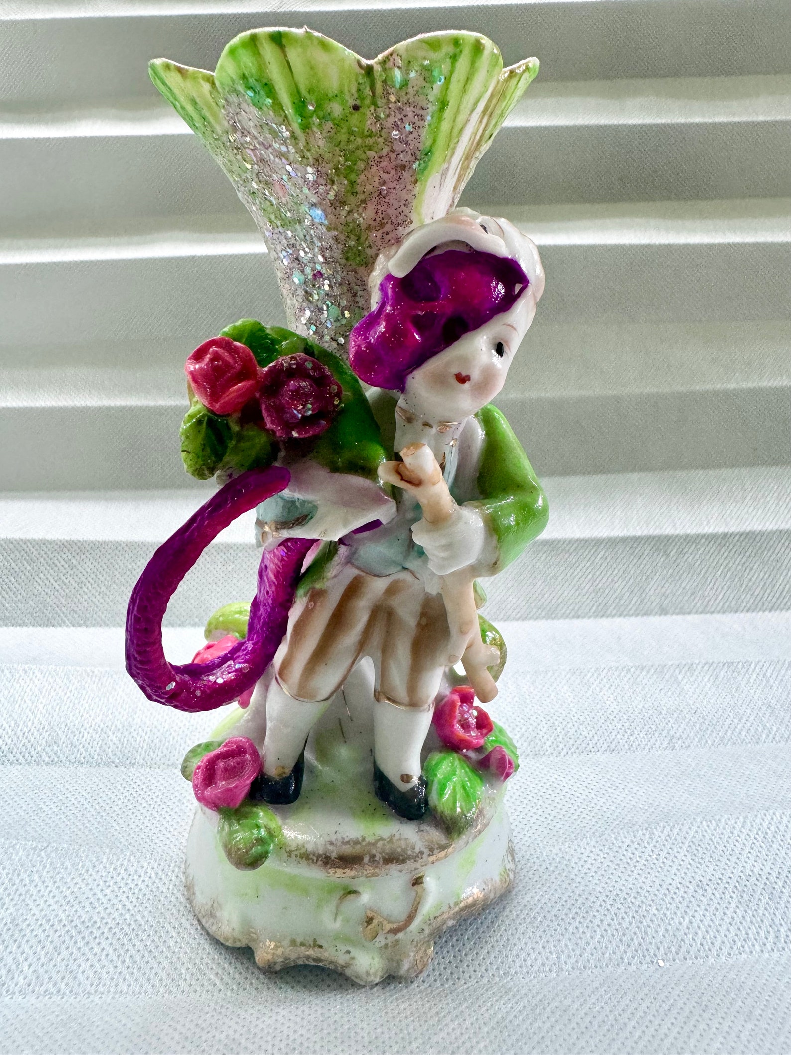 Upcycled Regency Vase Figurine Art, Colorful Skull and Tentacle ...