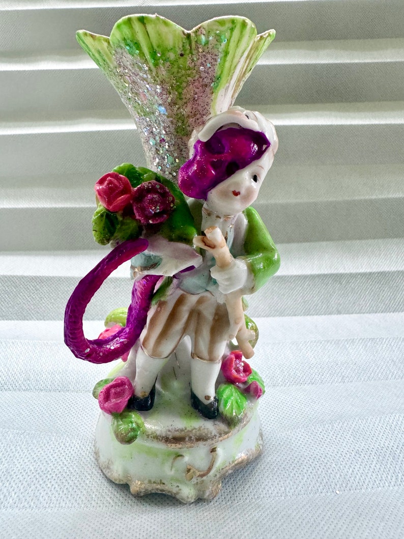 Upcycled Regency Vase Figurine Art, Colorful Skull and Tentacle ...