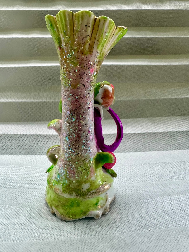 Upcycled Regency Vase Figurine Art, Colorful Skull and Tentacle ...