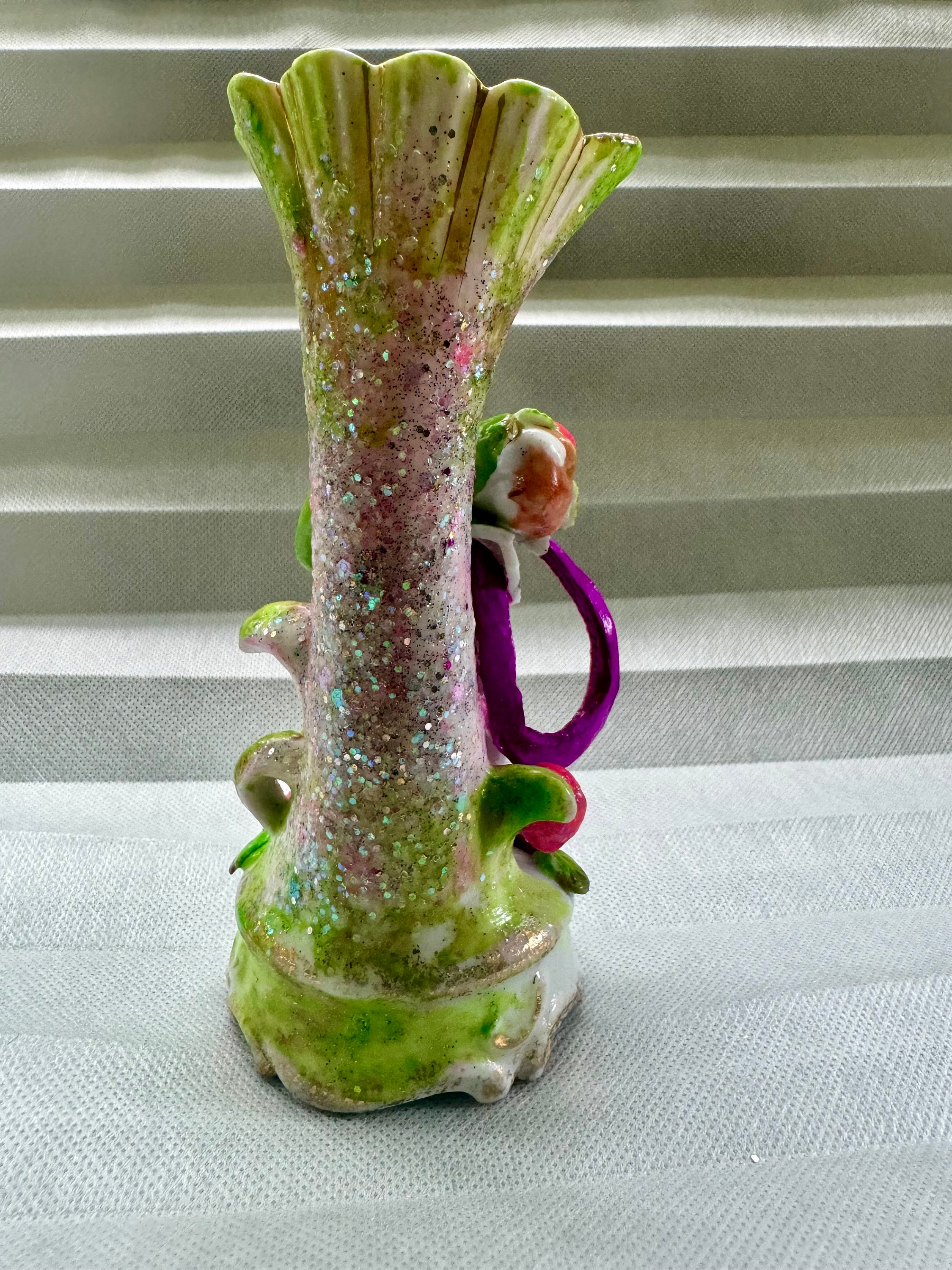 Upcycled Regency Vase Figurine Art, Colorful Skull and Tentacle ...