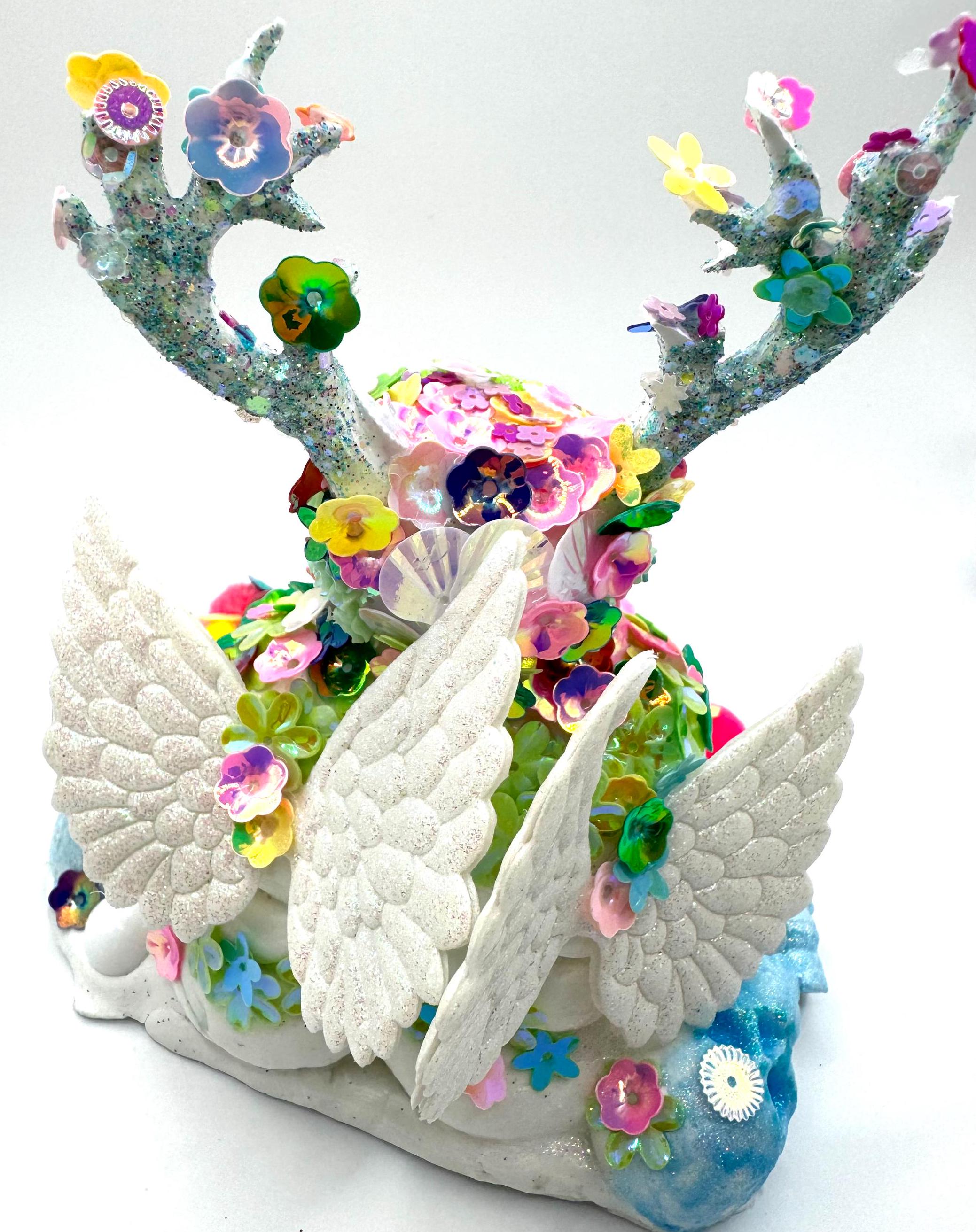 Gorgeous Fat Fae Flower Goddess With Skulls Original Body Positive Art ...