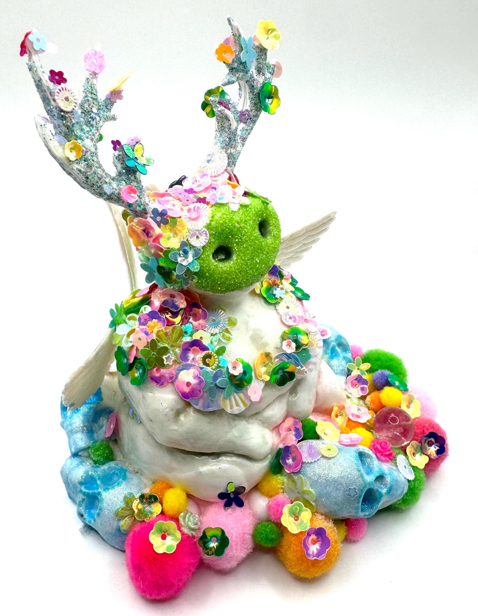 Gorgeous Fat Fae Flower Goddess With Skulls Original Body Positive Art ...