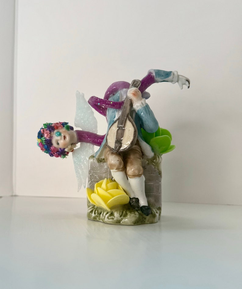 Upcycled Regency Japan Figurine Art, Colorful Tentacle & Floral ...