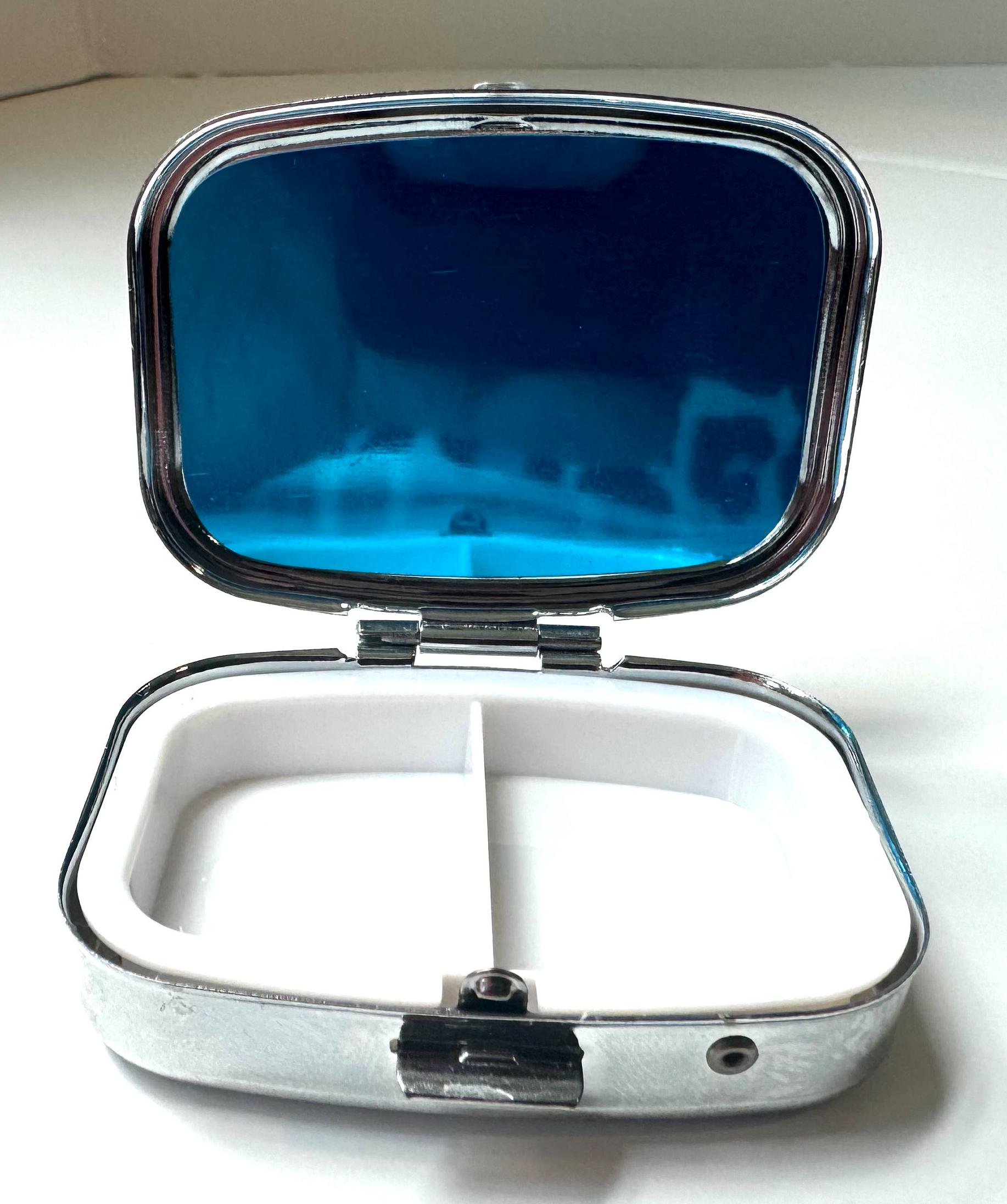 Handcrafted Gothic Pill Box: Angel Wings, Glass Eye, Mini Mirror - Etsy