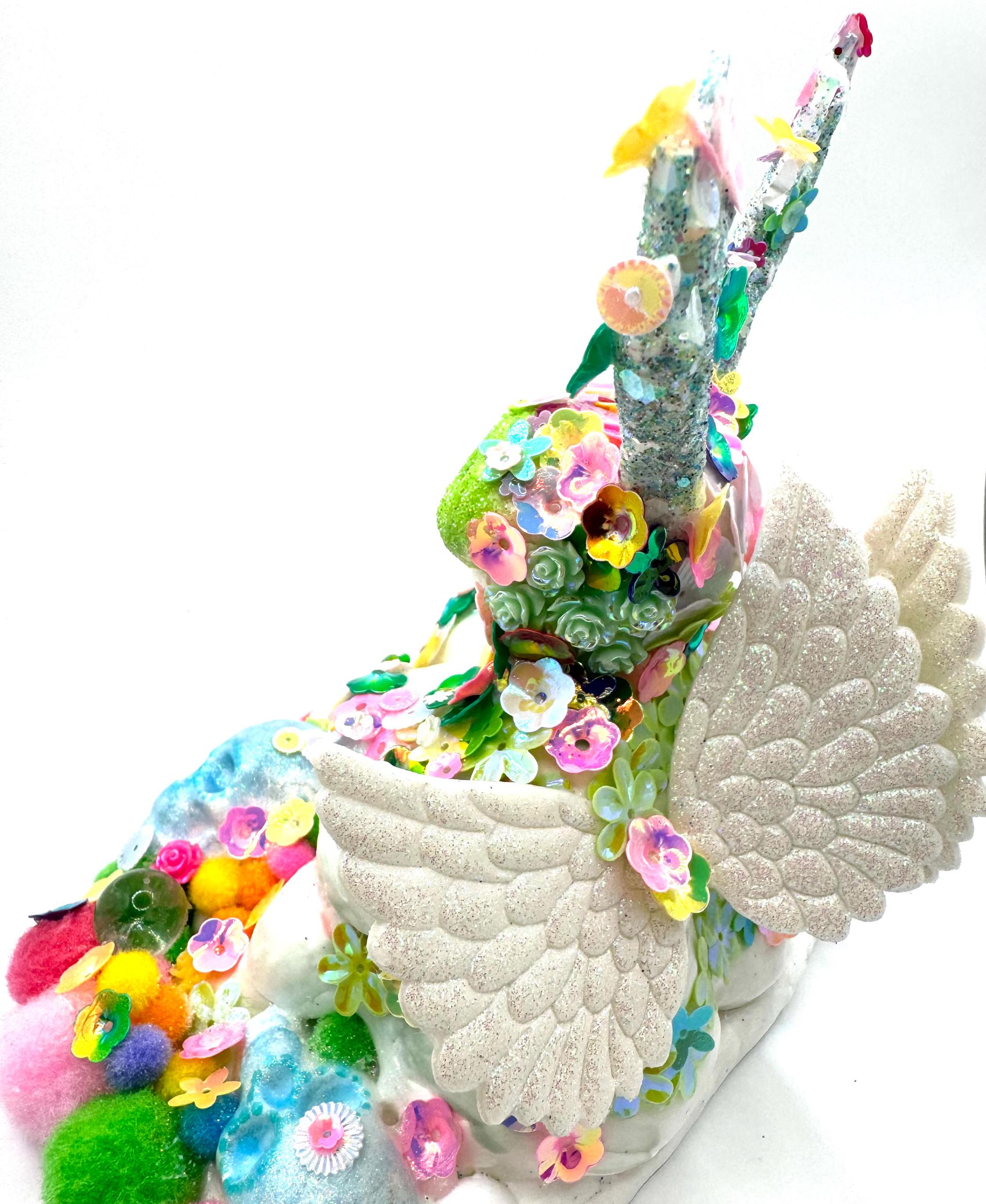 Gorgeous Fat Fae Flower Goddess With Skulls Original Body Positive Art ...