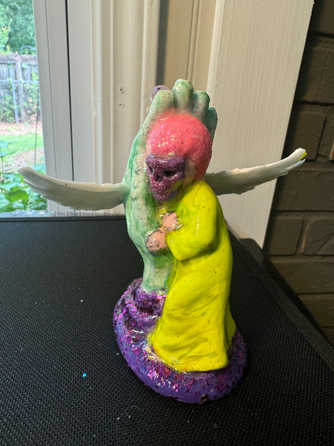 Biblically Accurate Angel Thrift Store Figurine Repaint, Upcycled Dopamine Decor, Evil Eye ...