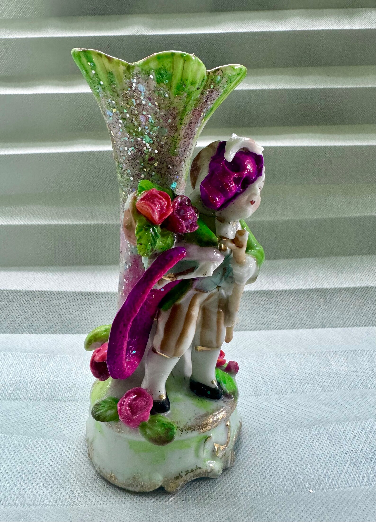 Upcycled Regency Vase Figurine Art, Colorful Skull and Tentacle ...