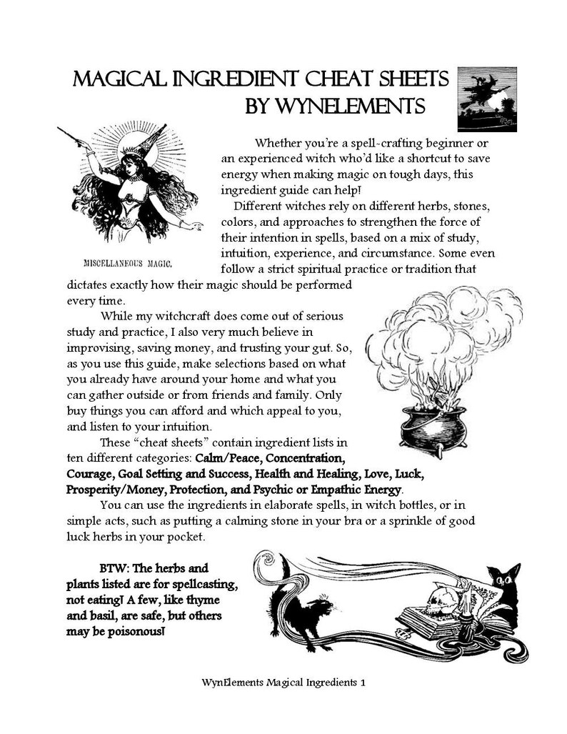 Stones & Crystals Magic Cheat Sheet for Spellcasting (printable PDF) - Etsy