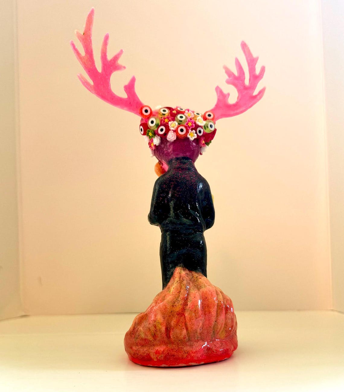 Precious Spooky Fae Boy With Pink Antlers, Evil Eye Protection ...