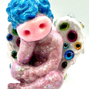 Blue-haired Biblically Accurate Baby Angel – Spooky Home Decor - Etsy