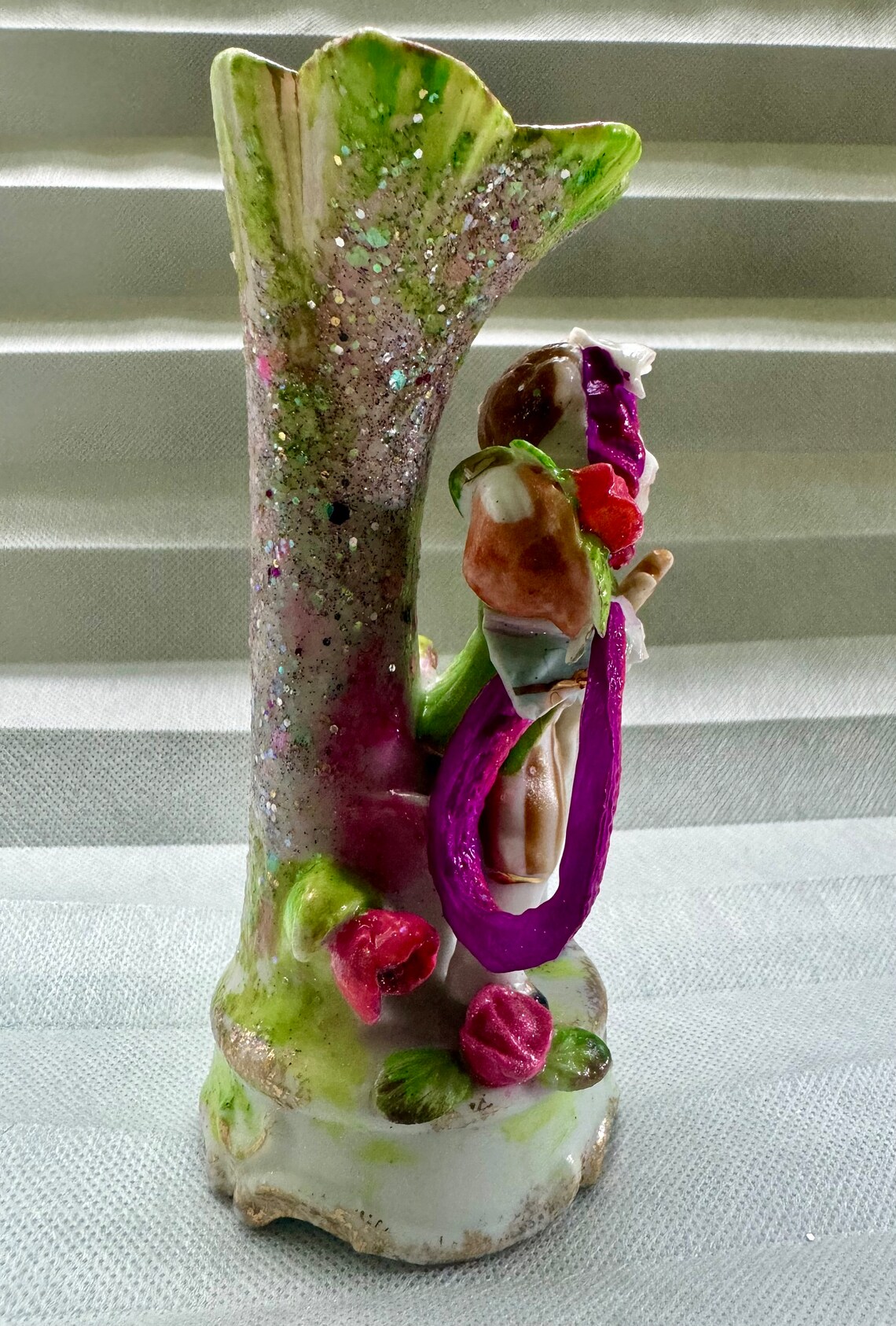 Upcycled Regency Vase Figurine Art, Colorful Skull and Tentacle ...