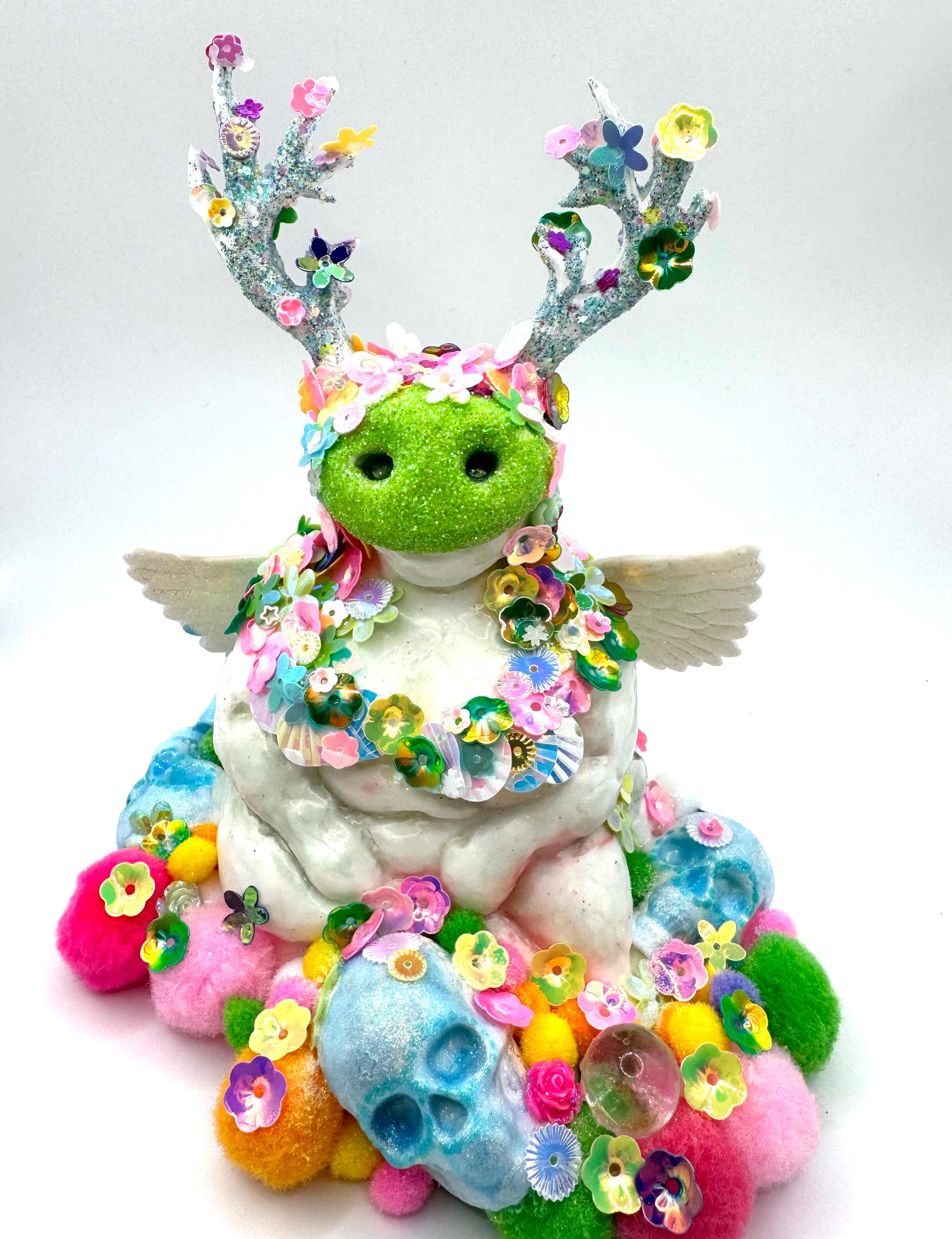 Gorgeous Fat Fae Flower Goddess With Skulls Original Body Positive Art ...