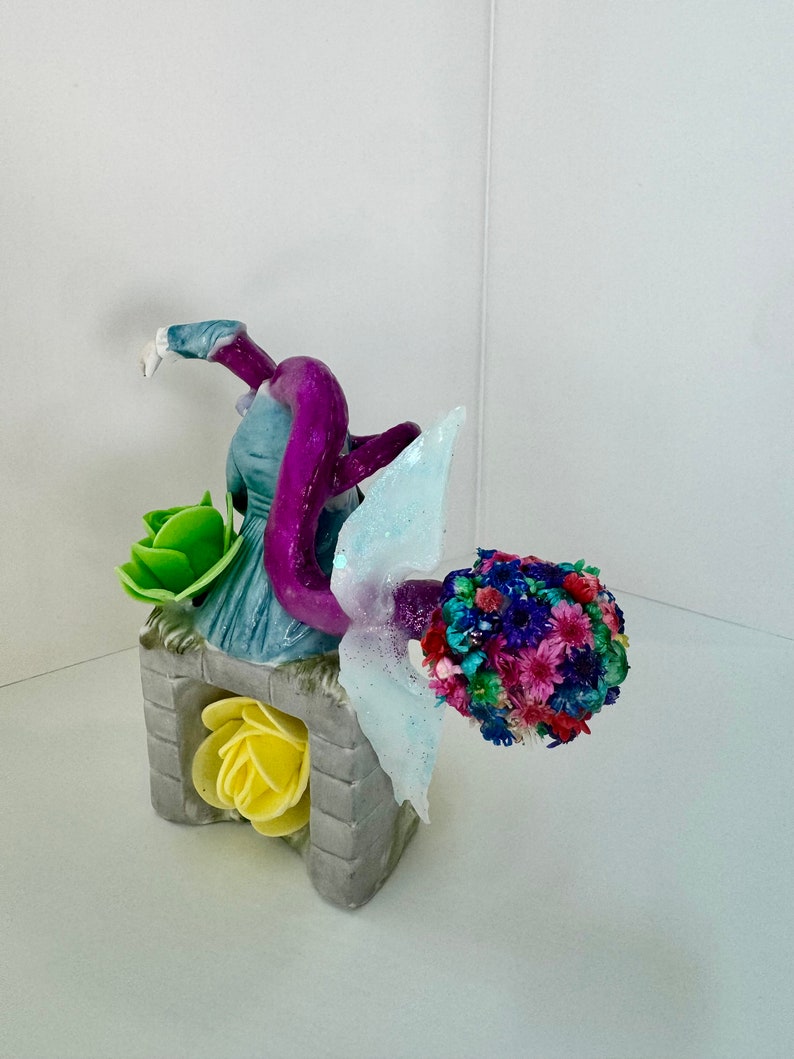 Upcycled Regency Japan Figurine Art, Colorful Tentacle & Floral ...