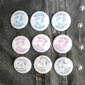 DND Alignment Pride Pin Badge - Etsy