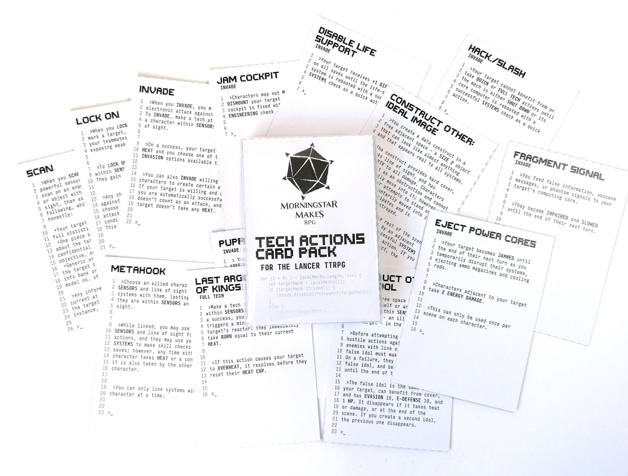 Printable Tech Cards for Lancer RPG Command Line - Etsy