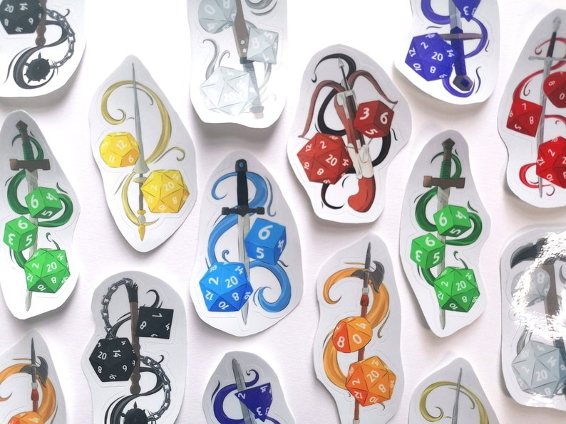 D&D Weapon Stickers - Waterproof Vinyl Dungeons and Dragons RPG ...