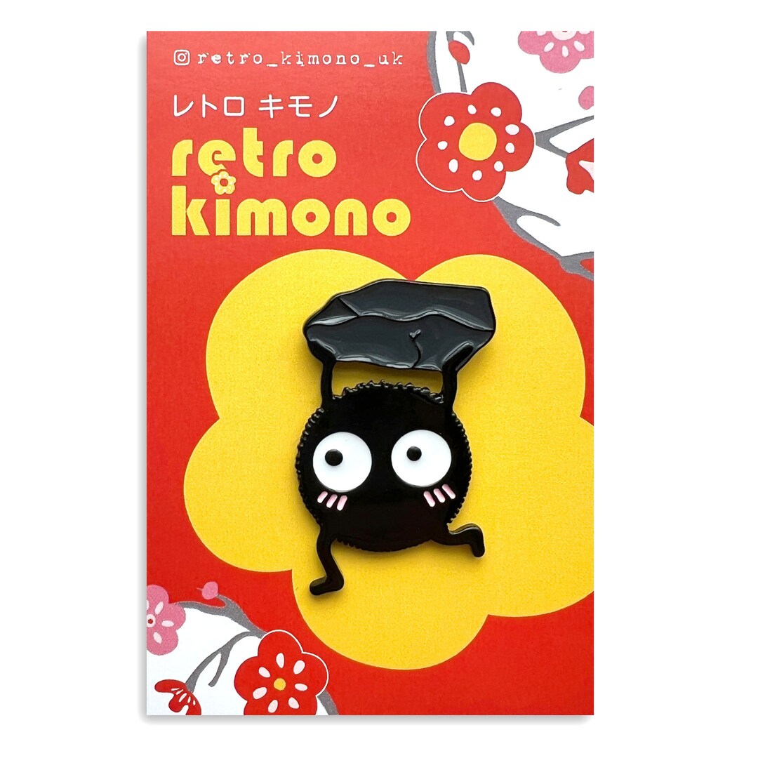 Kawaii Enamel Pin Badge Soot Sprite Carrying Rock - Etsy UK
