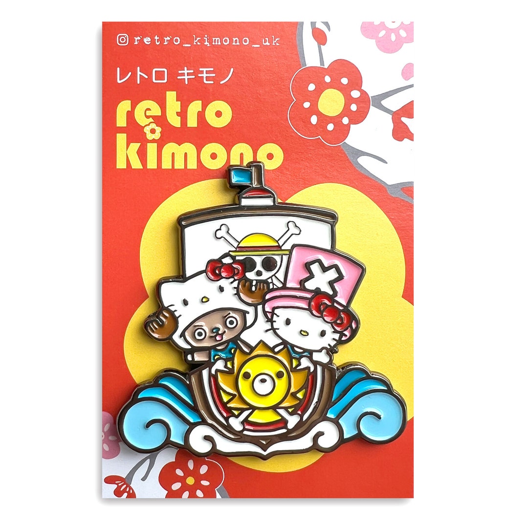 Kawaii Enamel Pin Badge, One Piece X Hello Kitty Hello Kitty/chopper on ...