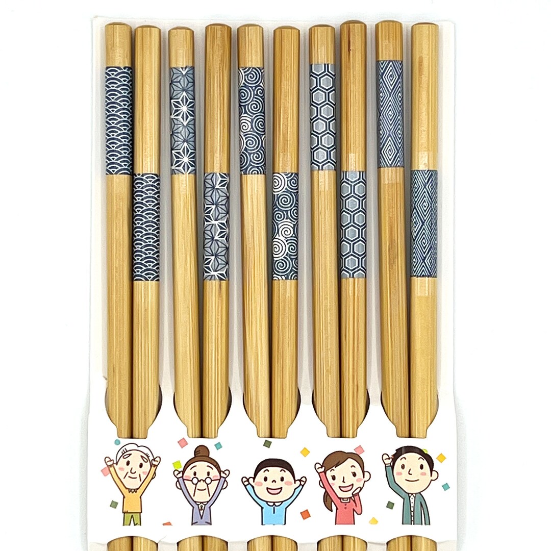 Japanese Chopsticks, 5 Pairs Bamboo Traditional Design - Etsy