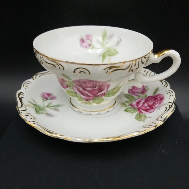 Red Rose Tea Cup - Etsy