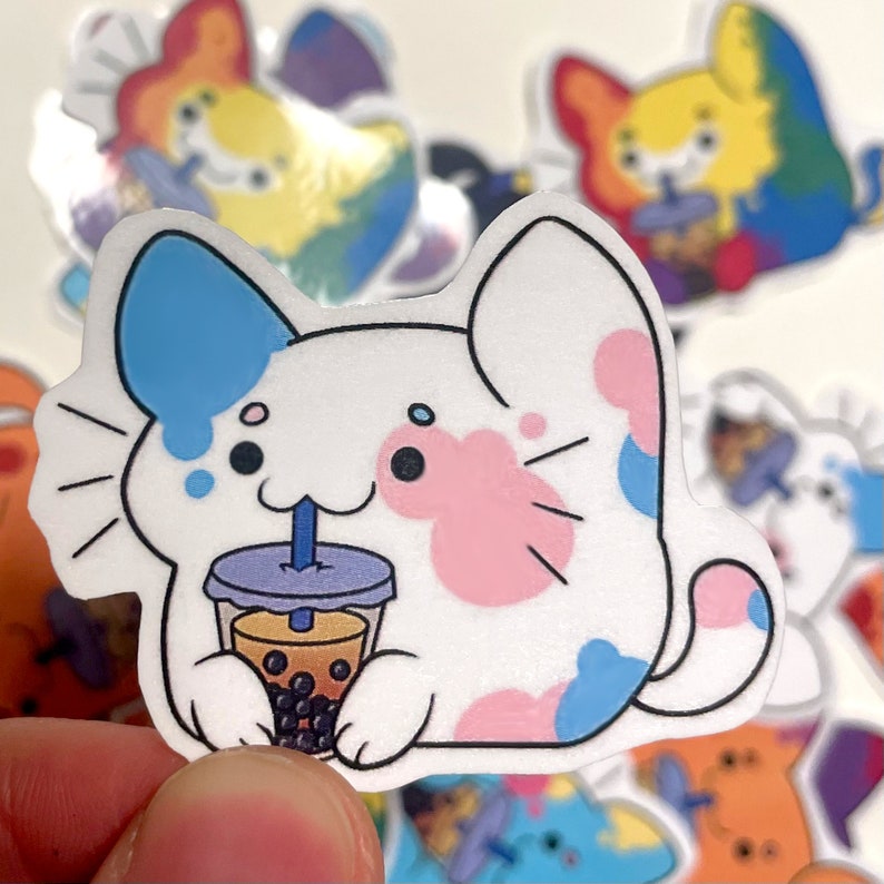 LGBT Subtle Pride Cat Stickers | Etsy