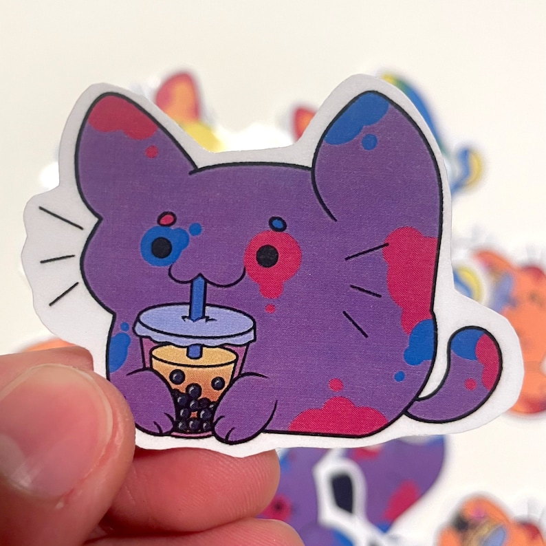 LGBT Subtle Pride Cat Stickers | Etsy