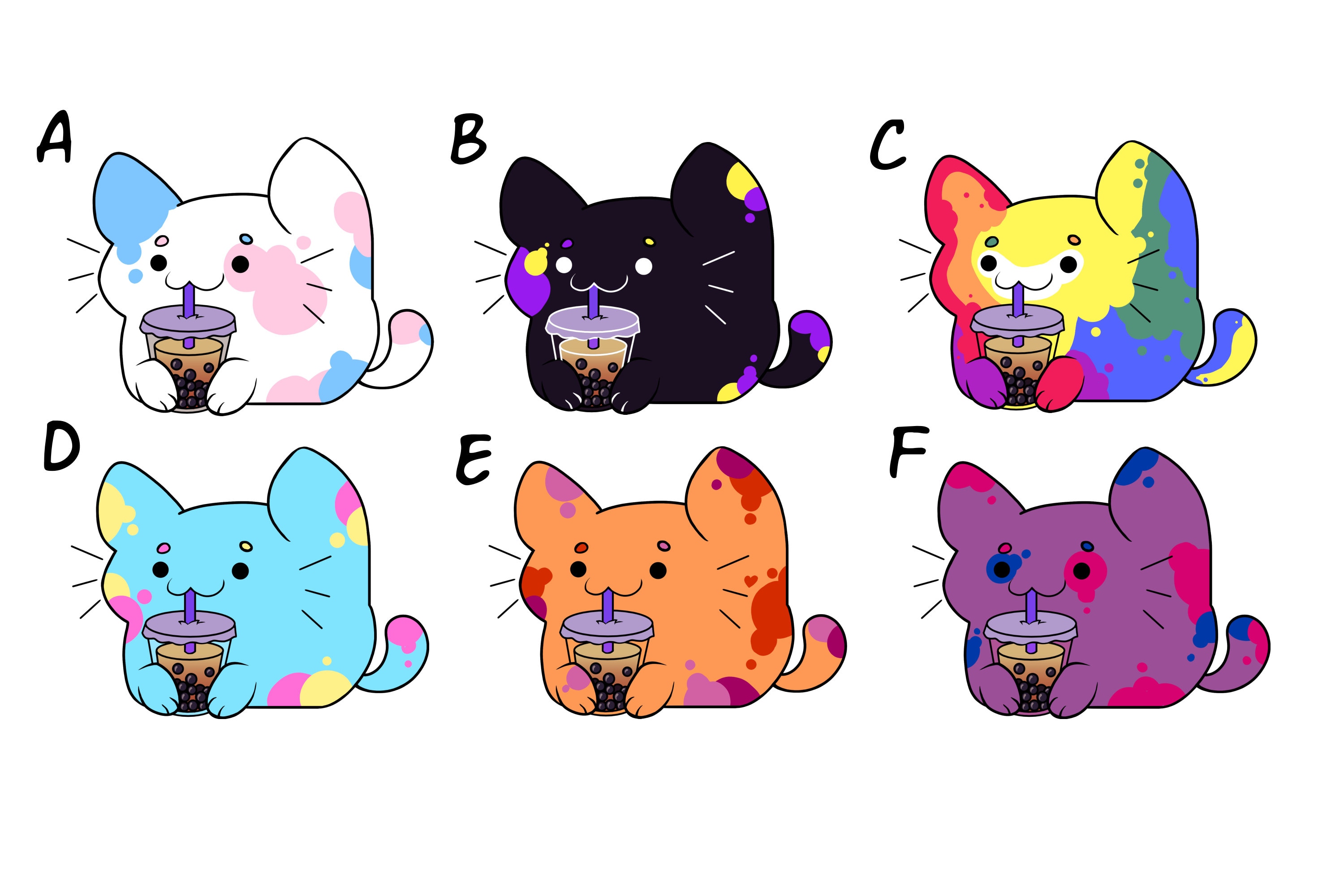 LGBT Subtle Pride Cat Stickers - Etsy