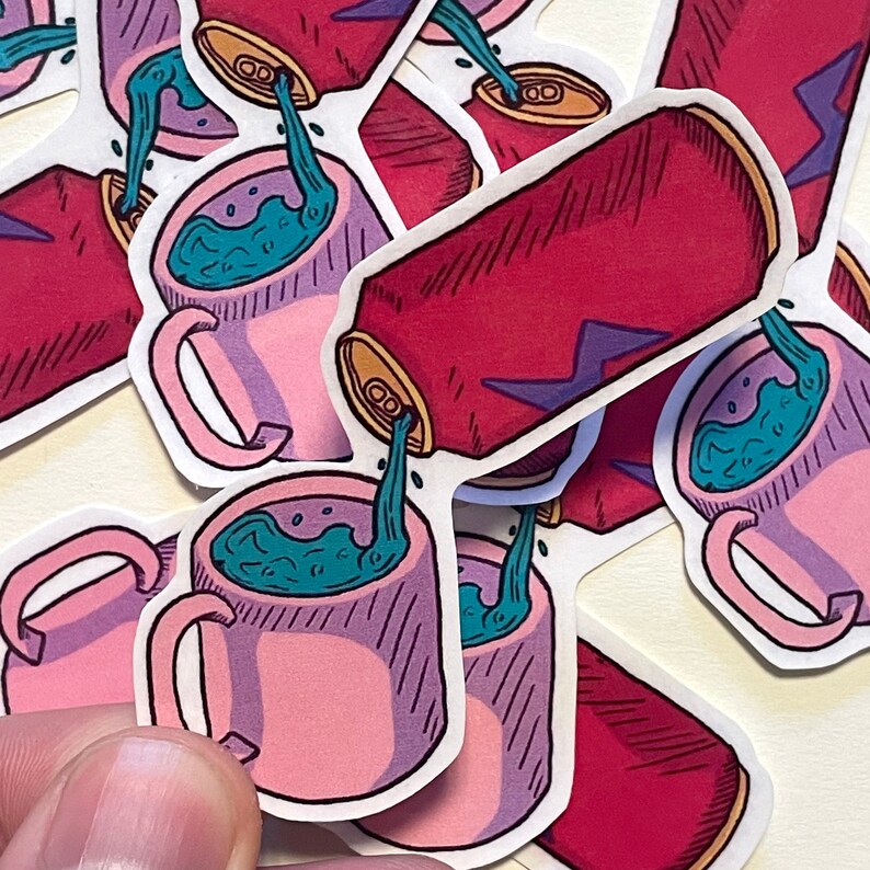 Energy Drink Coffee Mixture Sticker - Etsy