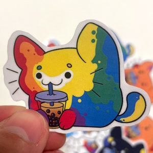 LGBT Subtle Pride Cat Stickers - Etsy