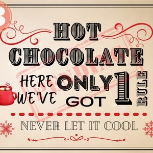 Polar Express Hot Chocolate Poster Red INSTANT DOWNLOAD Printable ...