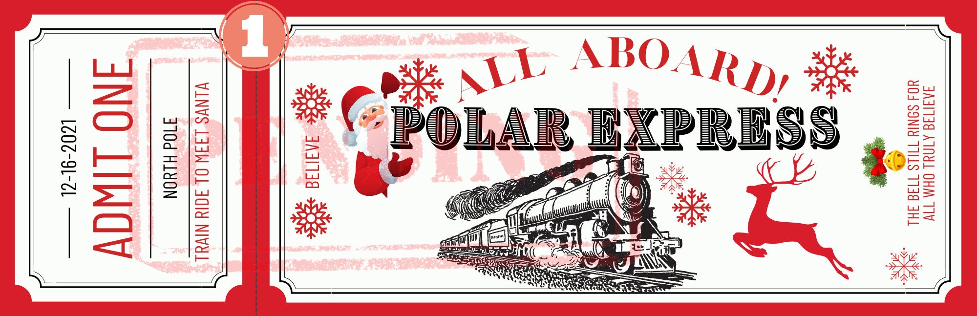 Polar Express Ticket Invite Tan and Red INSTANT DOWNLOAD Printable ...
