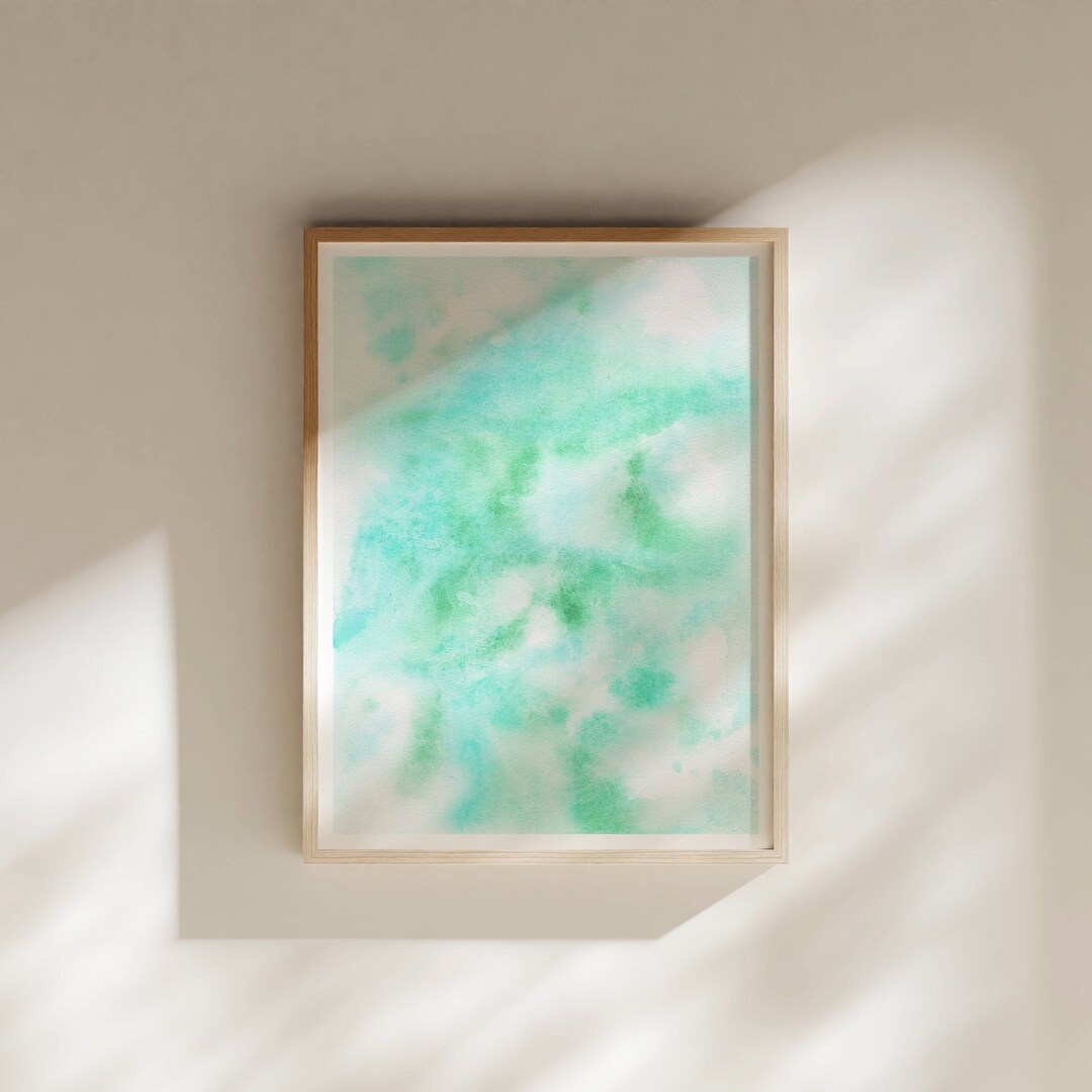 CLOUDY EMERALD SKIES Fine Art Print Green Celestial Art Ethereal ...