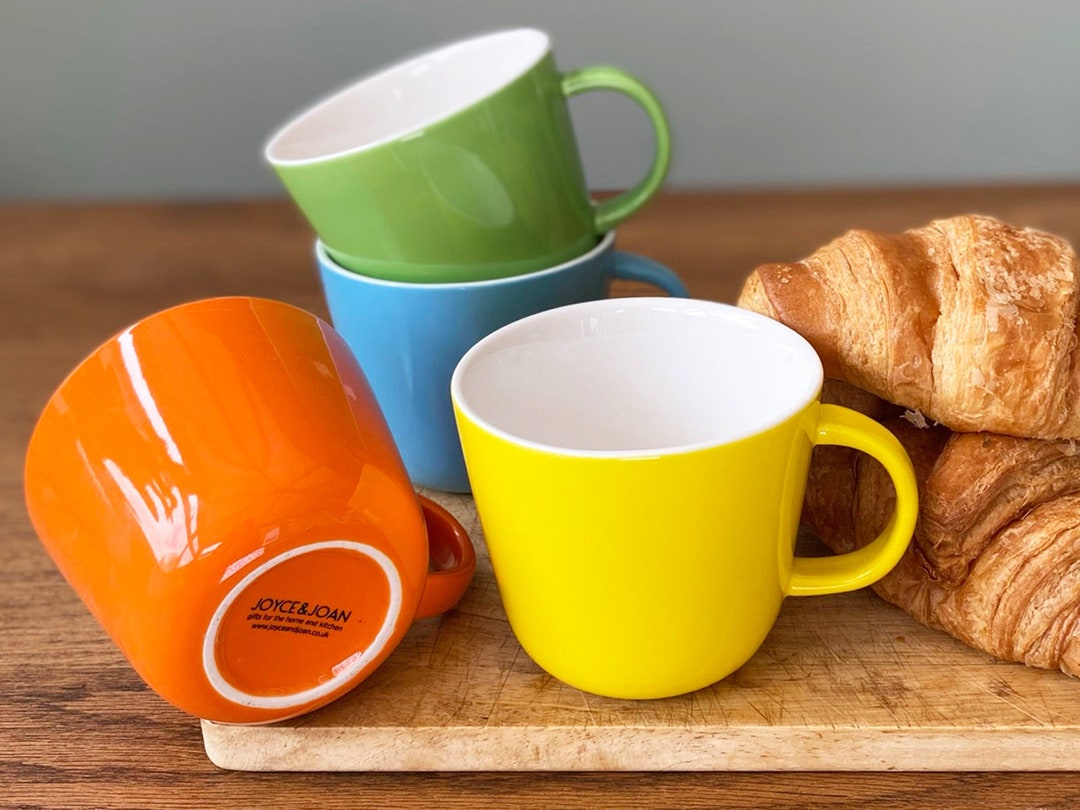 Large Coffee Mug | 400ml Colour Block Cup - Lemon Yellow, Pumpkin ...