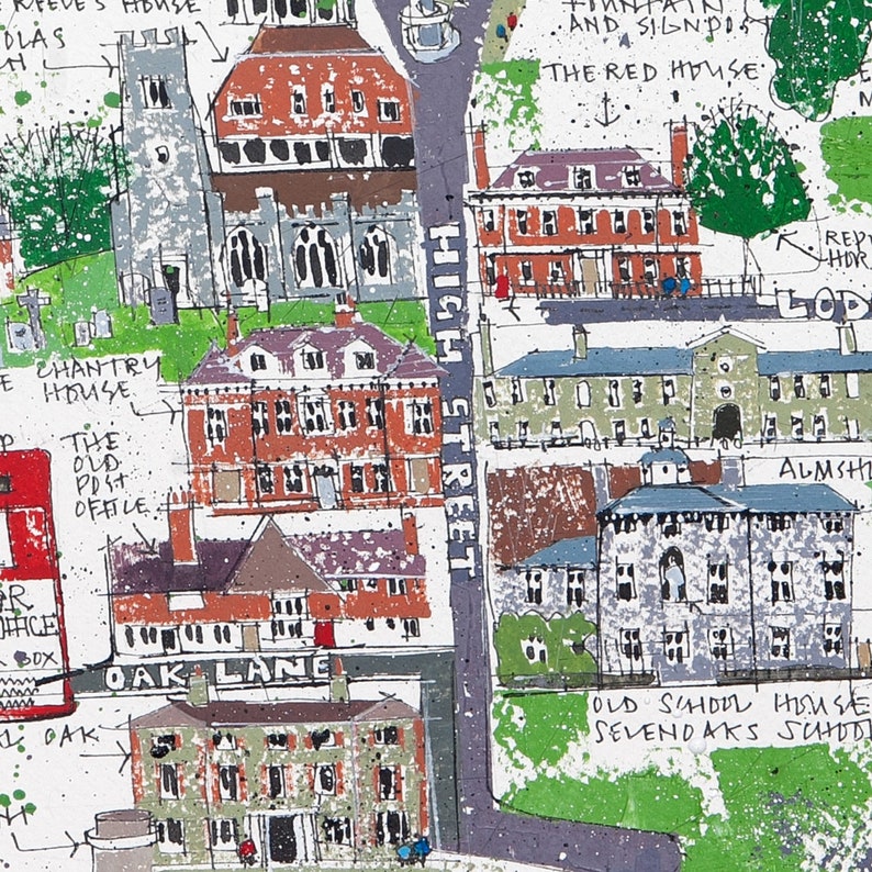 Sevenoaks Map: Limited Edition Prints of Original Acrylic, Ink and ...