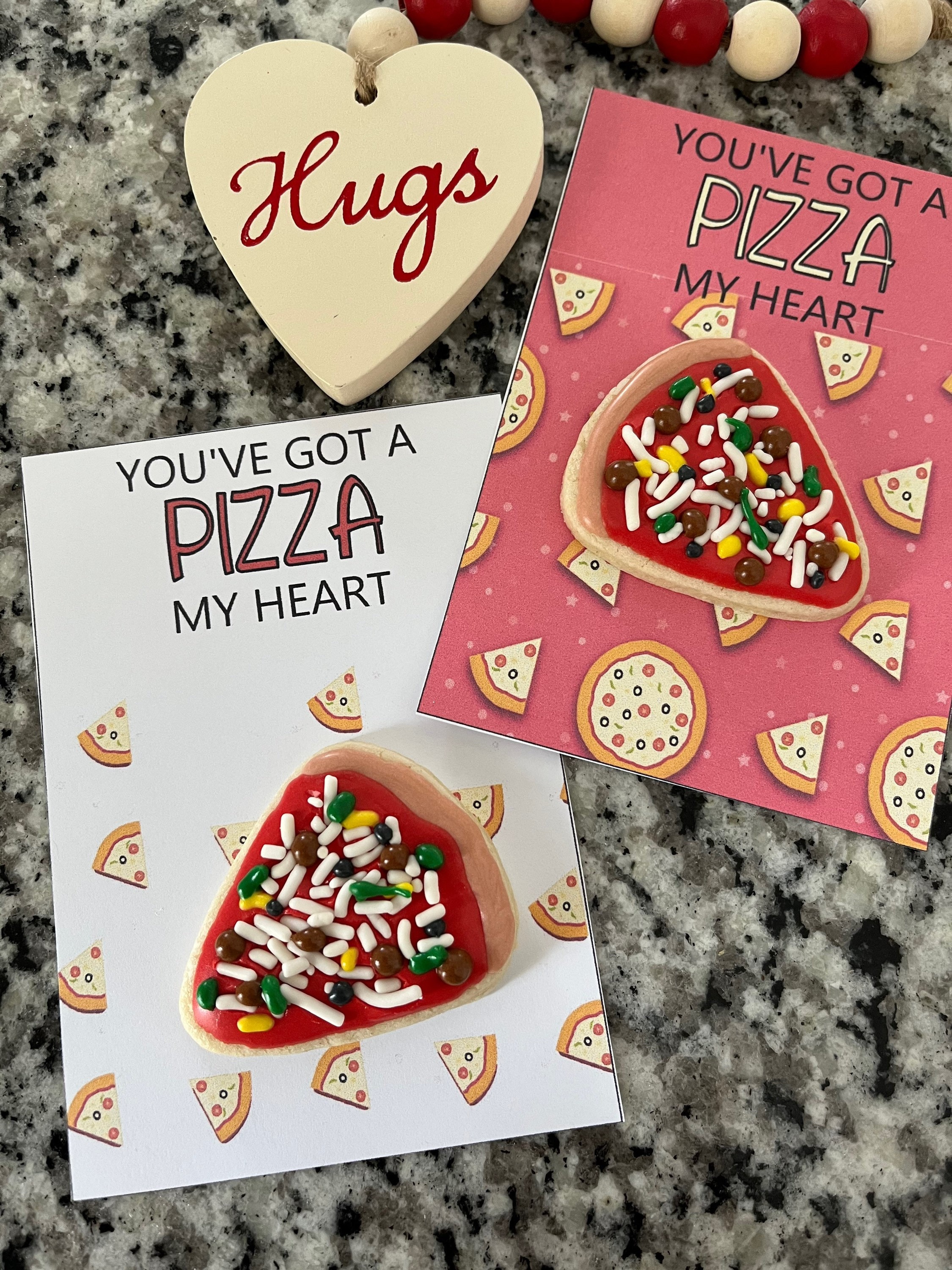Printable Cookie Cards Valentine's Day You've Got a PIZZA My Heart Set ...