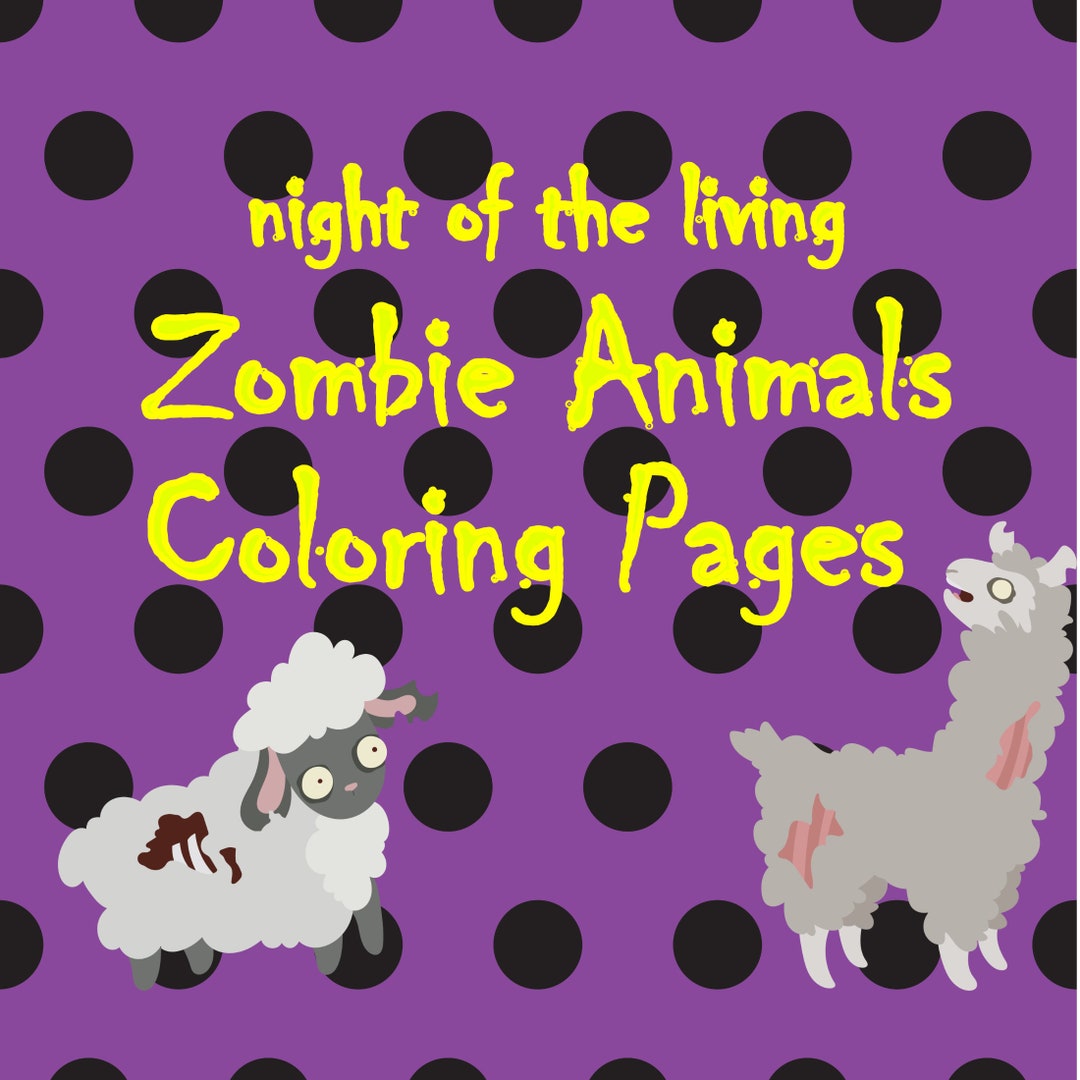 Set of 22 Zombie Animal Printable Coloring Pages for Halloween - Etsy