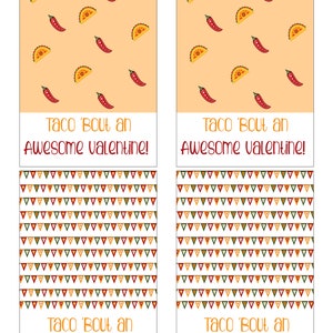 Printable Cookie Cards Valentine's Day TACO 'bout an Awesome Valentine ...
