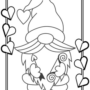Printable Valentine Gnome Coloring Pages Set of 6 - Etsy