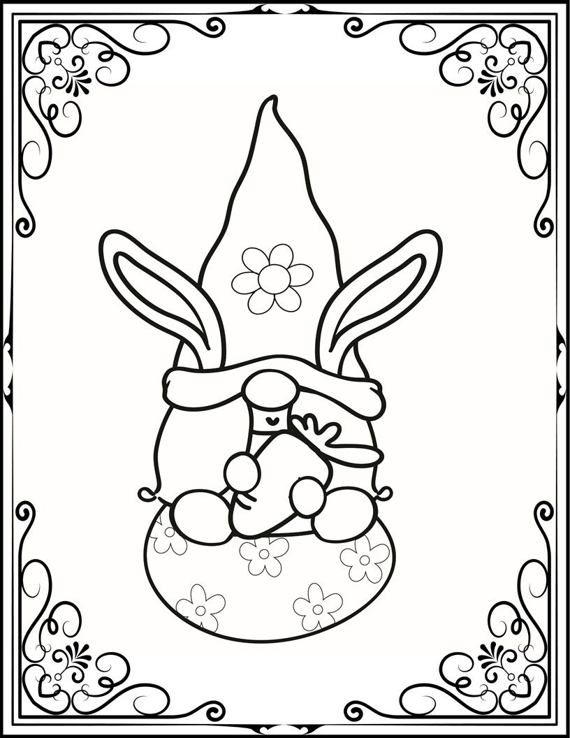 Printable Easter Gnome Coloring Pages Set of 20 - Etsy Australia