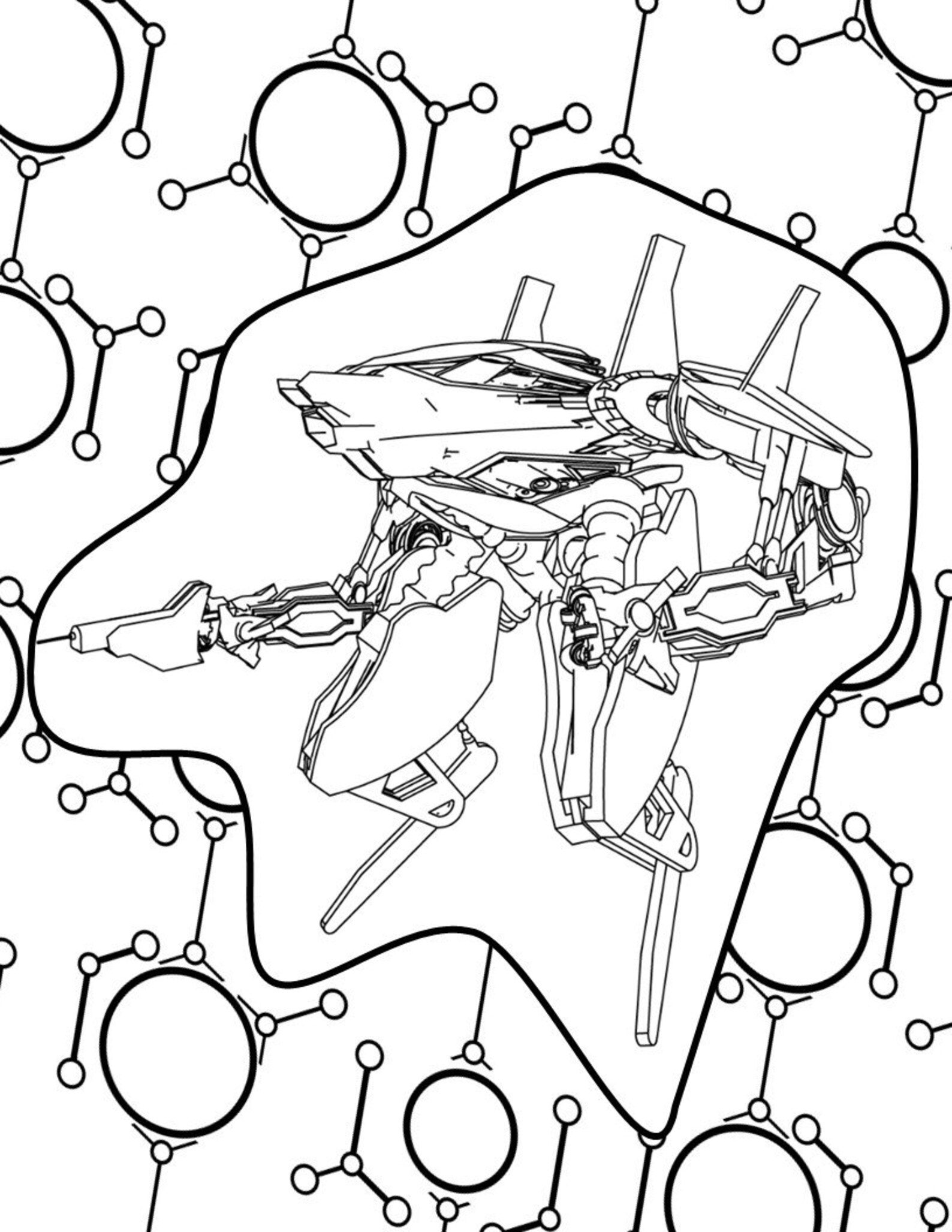 Robot and Mech Coloring Pages | Etsy