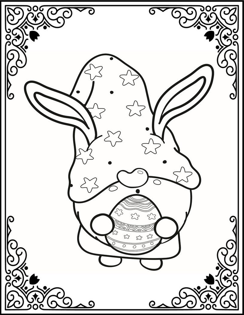 Printable Easter Gnome Coloring Pages Set of 20 - Etsy