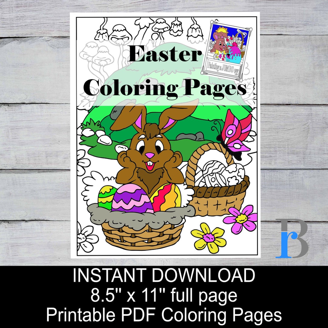 Printable Easter Bunny Coloring Pages Set of 20 - Etsy