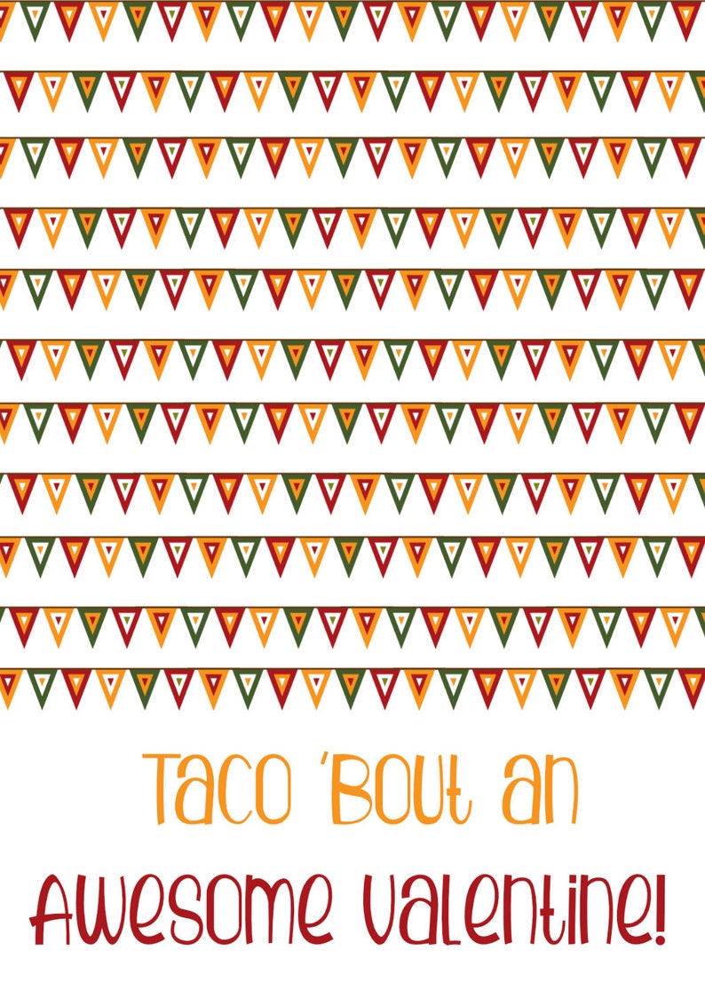Printable Cookie Cards Valentine's Day TACO 'bout an Awesome Valentine ...