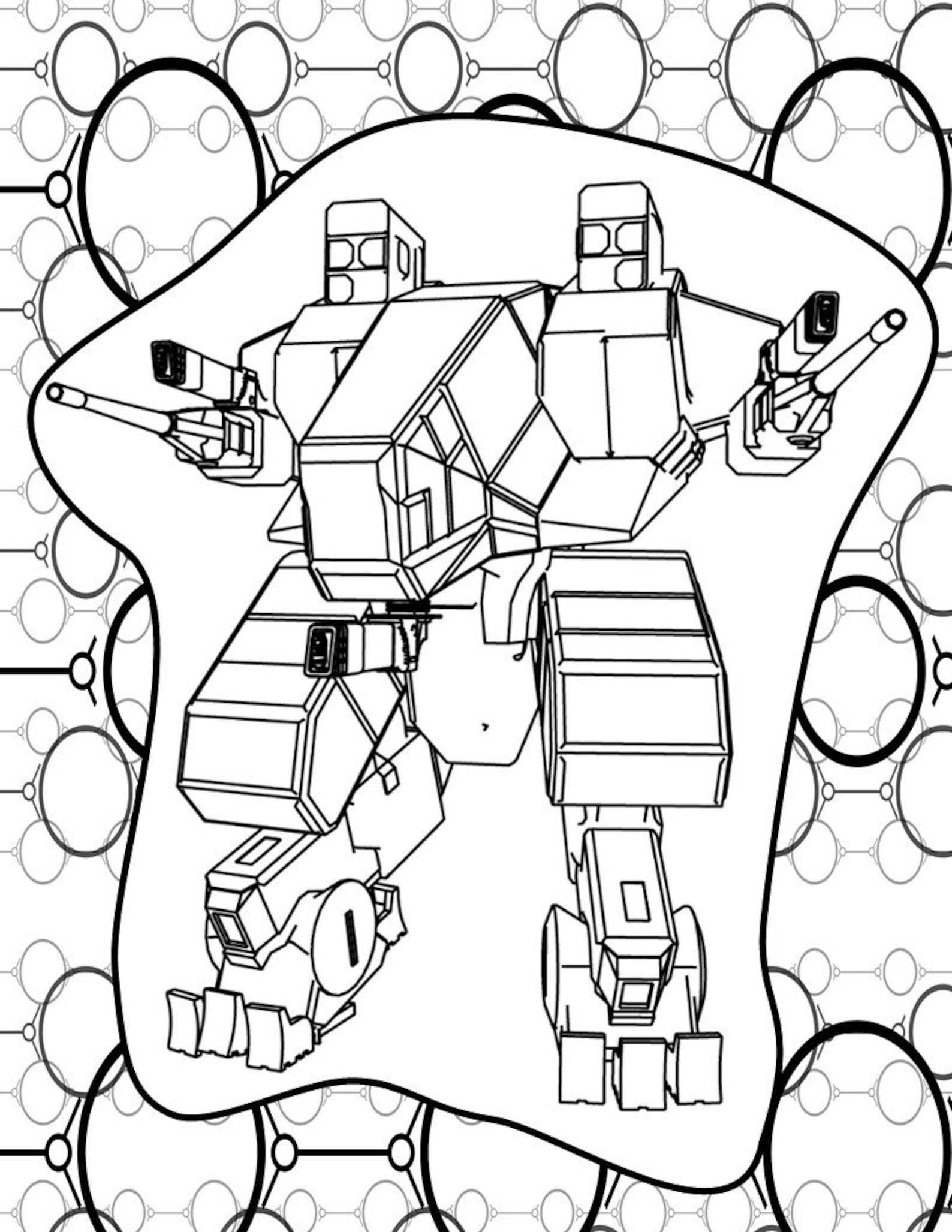 Robot and Mech Coloring Pages | Etsy