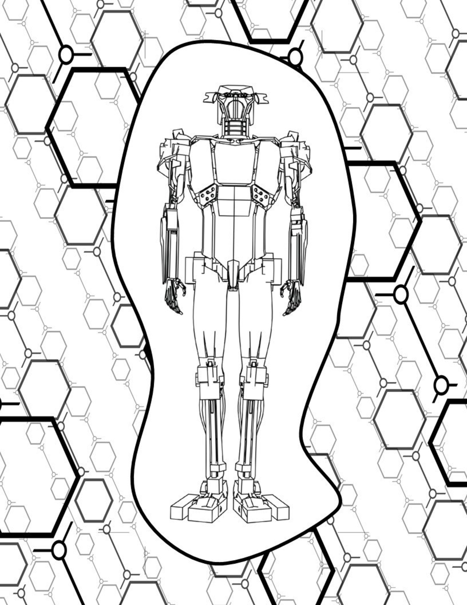 Robot and Mech Coloring Pages | Etsy