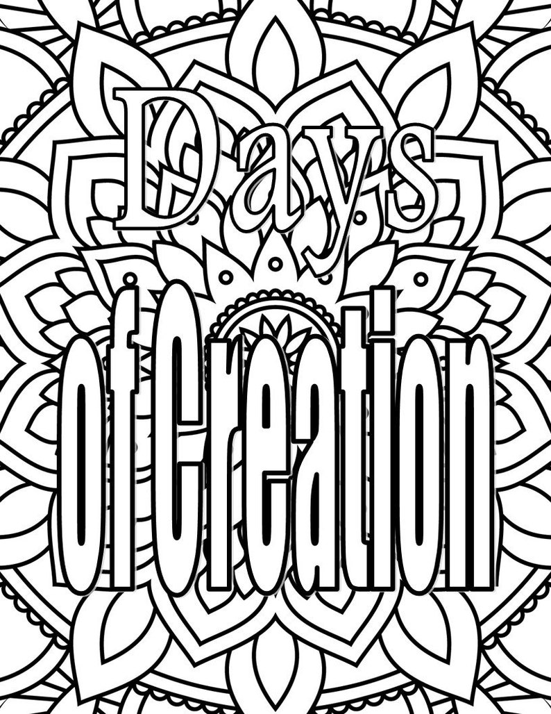 Days of Creation Bible Verse Coloring Pages From Genesis - Etsy