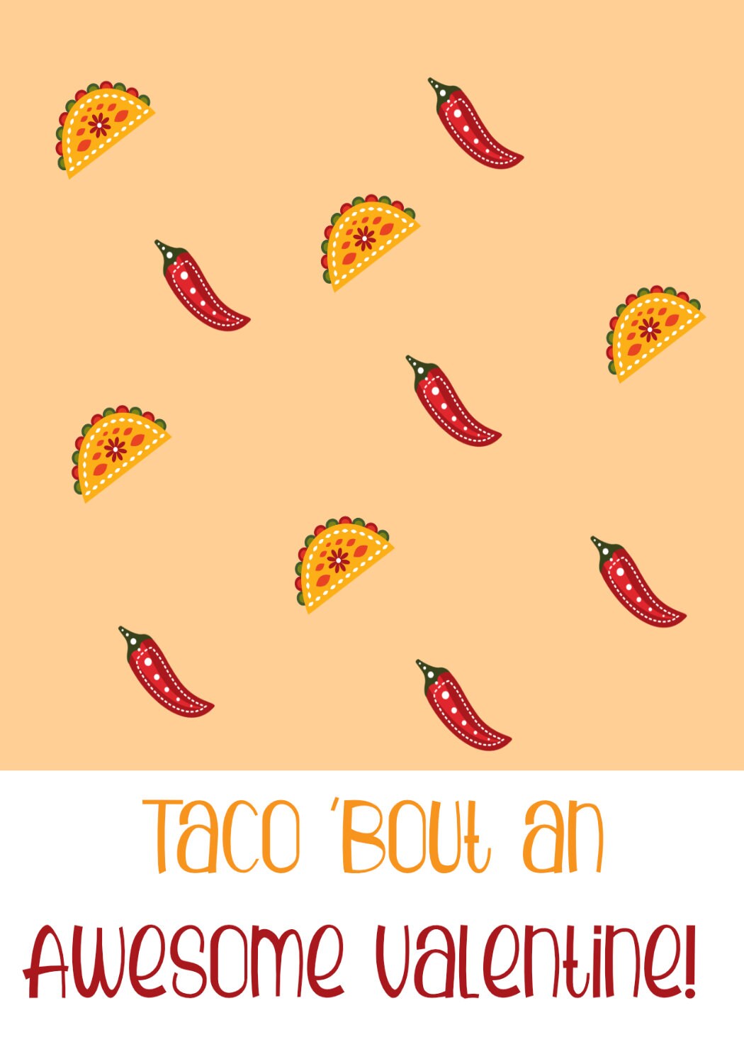 Printable Cookie Cards Valentine's Day TACO 'bout an Awesome Valentine ...